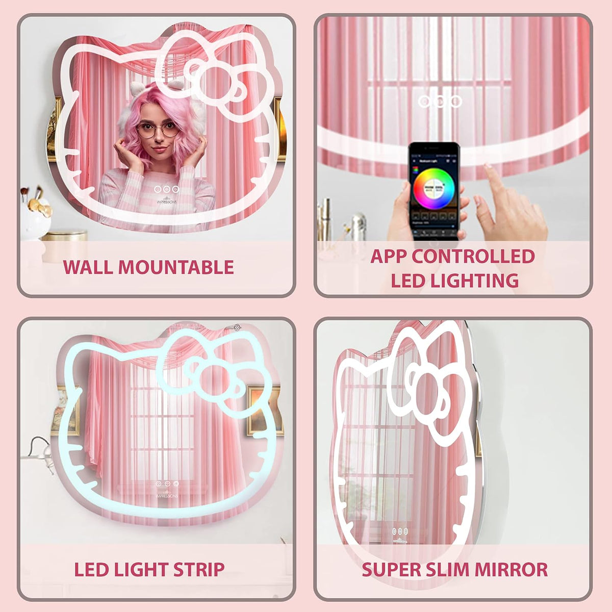 Hello Kitty Smart LED Wall Mirror – LivingSpaceGear