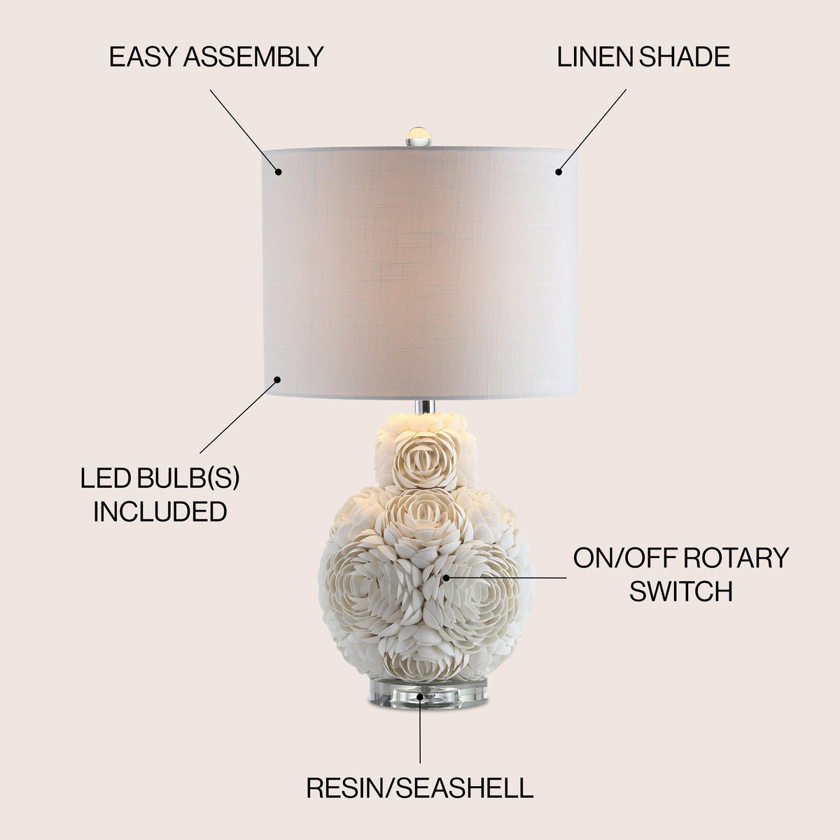 Seashell LED Table Lamp – LivingSpaceGear