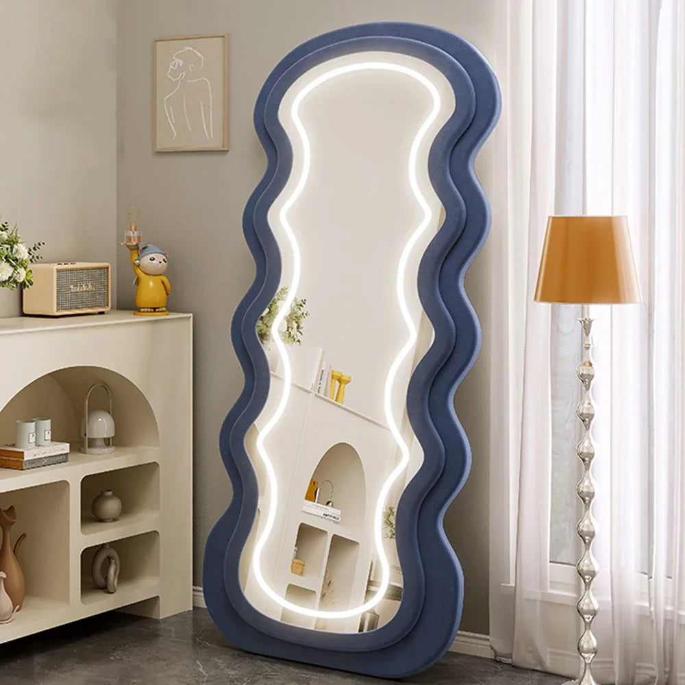 Wavy Full Body Mirror with Macrame Frame – LivingSpaceGear