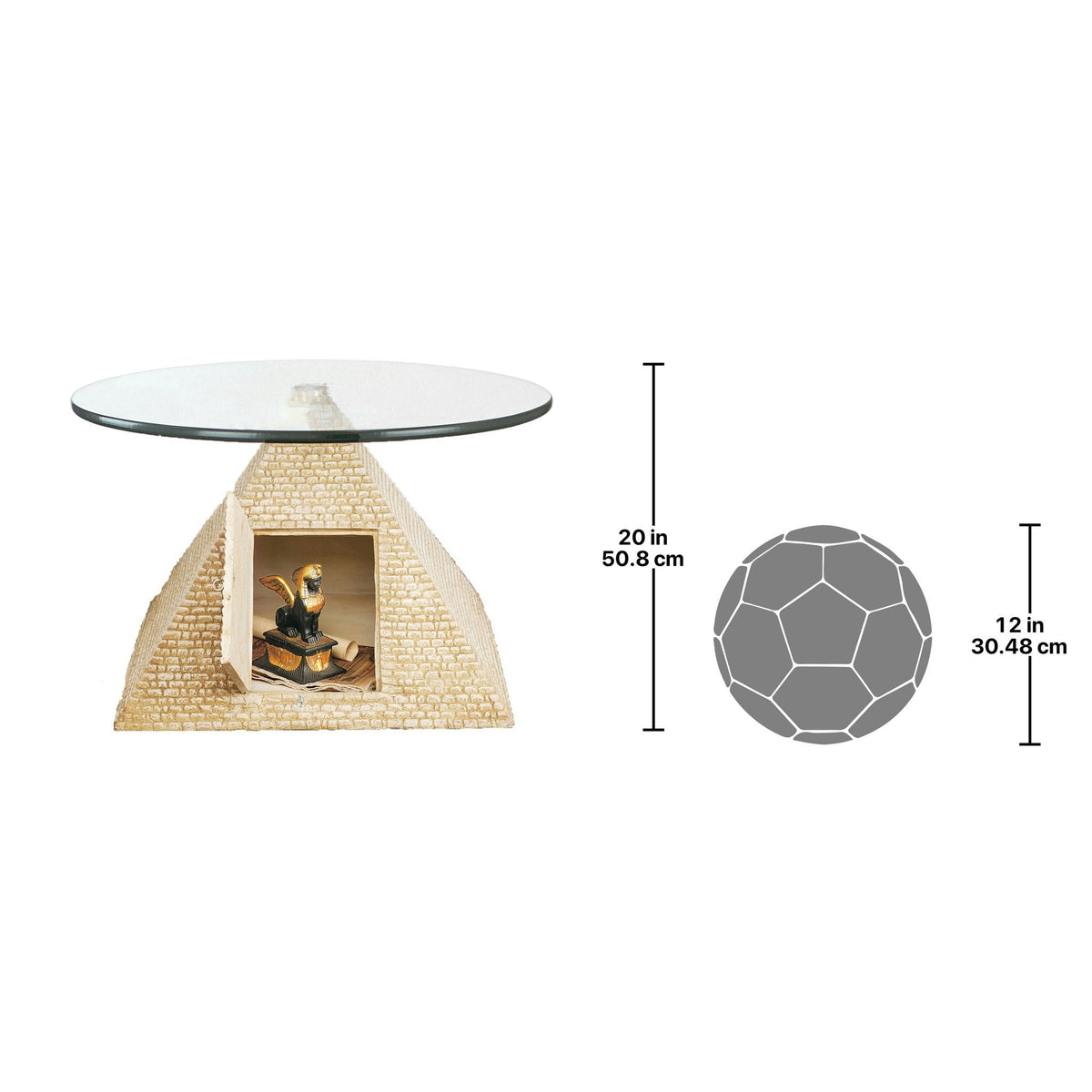 Egyptian Pyramid of Giza Glass-Topped Sculptural Table – LivingSpaceGear