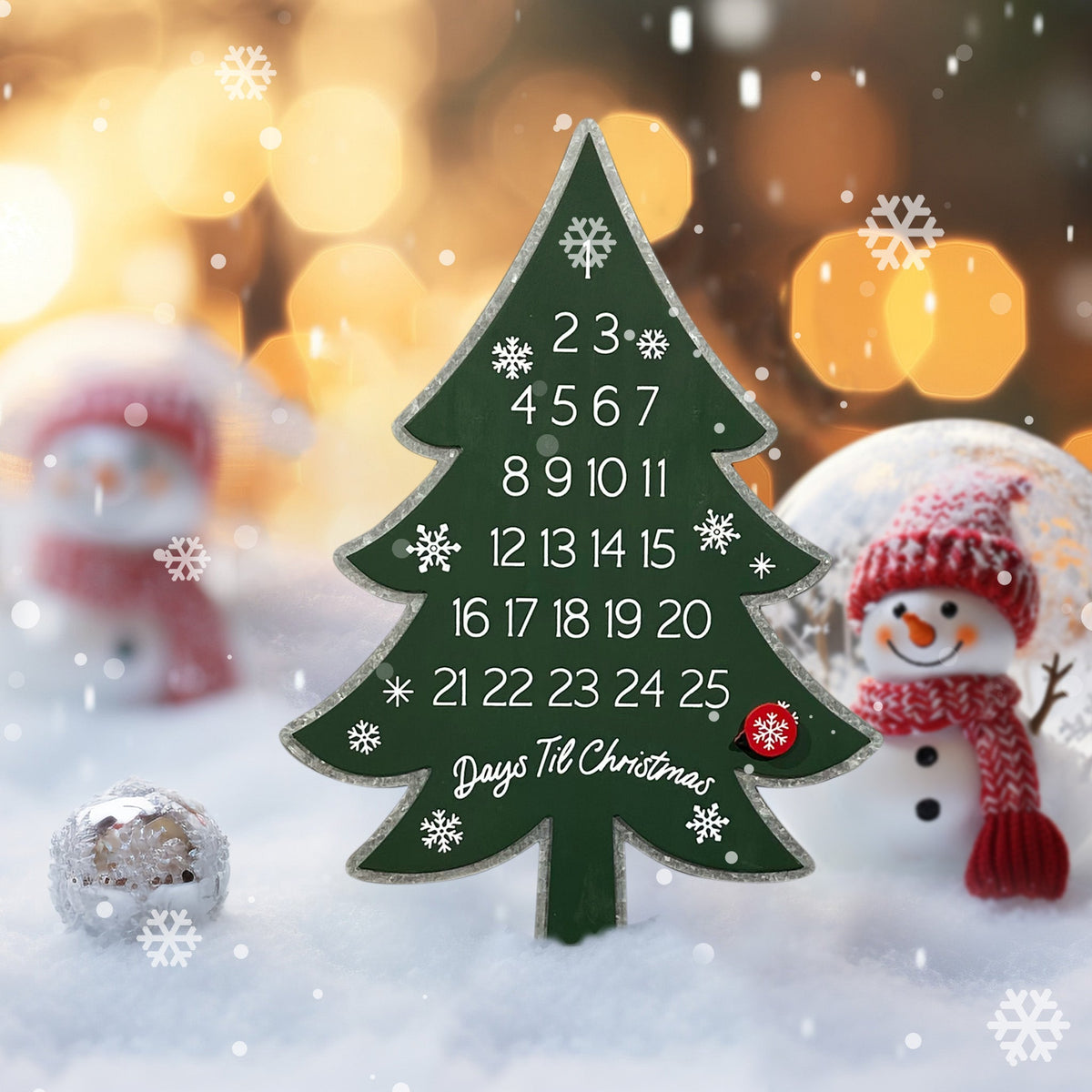 Christmas Tree Countdown Wood and Metal Advent Calender – LivingSpaceGear